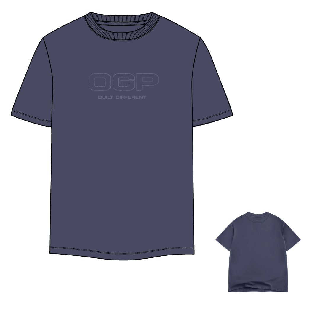 OGP Navy Built Different Oversized Tee - Open Gym Premier